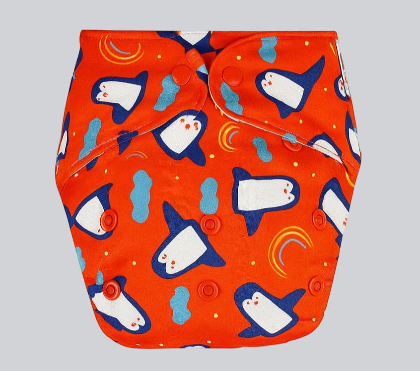 Reusable Cloth Diaper - Penguin Party – Nestlooms